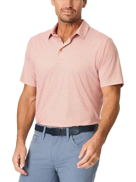 Robert Graham Links & Drinks Performance Golf Polo - Orange