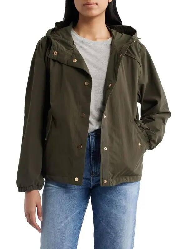 Brooklyn Industries Hooded Jacket With Snap Closure - Deep Depths