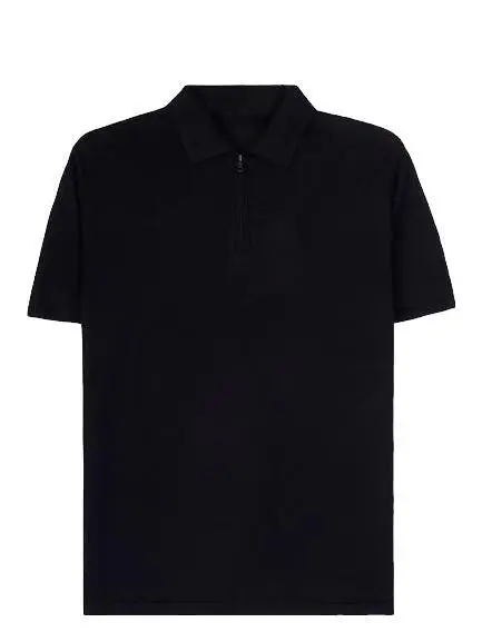 Gobi Cashmere Cashmere Silk Half-zip Polo Top - Black