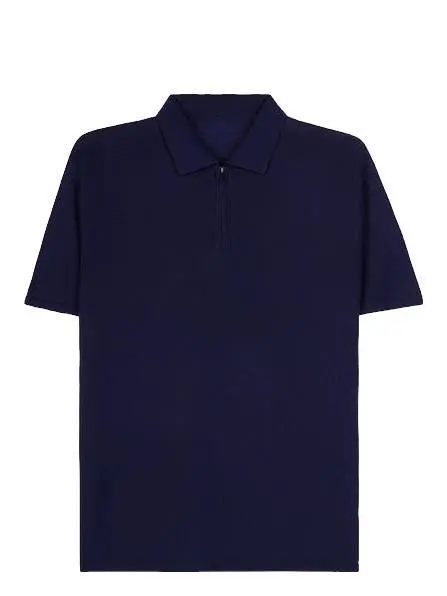 Gobi Cashmere Cashmere Silk Half-zip Polo Top - Mood-indigo