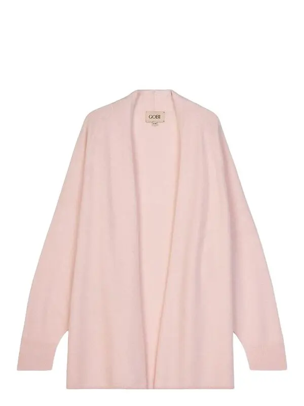 Gobi Cashmere Open-front Cardigan With Batwing Sleeves - Peach-blush