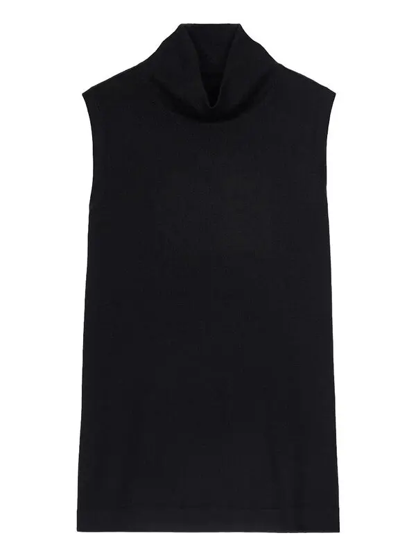Gobi Cashmere Sleeveless High-neck Top In Cashmere Silk Blend - Black