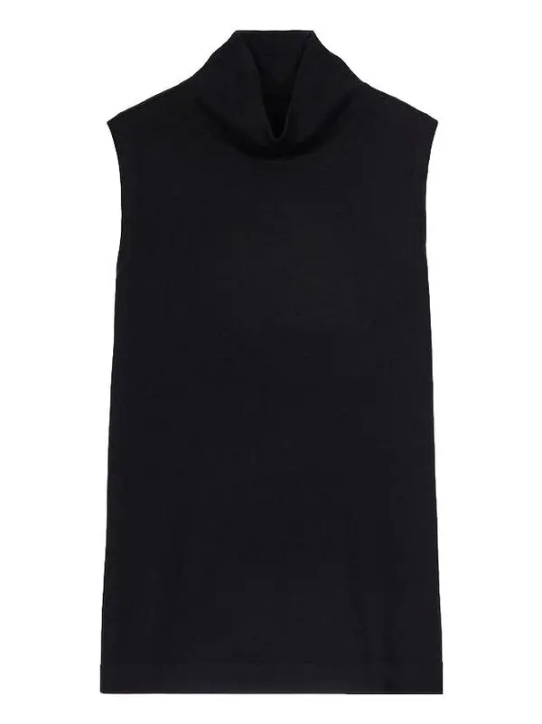 Gobi Cashmere Cashmere Silk High-neck Sleeveless Top - Black