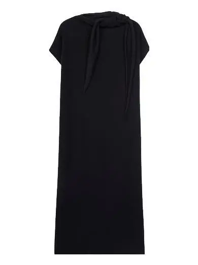 Gobi Cashmere Cashmere Tie Neck Dress - Black
