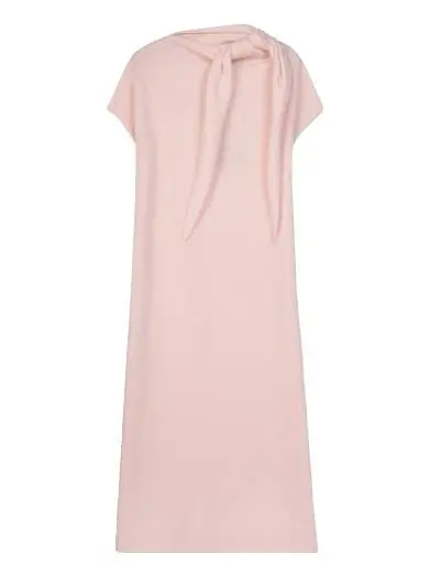 Gobi Cashmere Cashmere Tie Neck Dress - Peach-blush