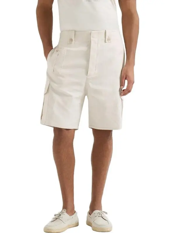 Brunello Cucinelli Cargo Bermuda Shorts - White