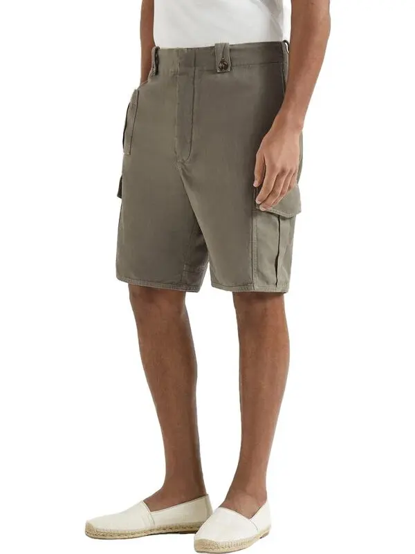 Brunello Cucinelli Cargo Bermuda Shorts - Military