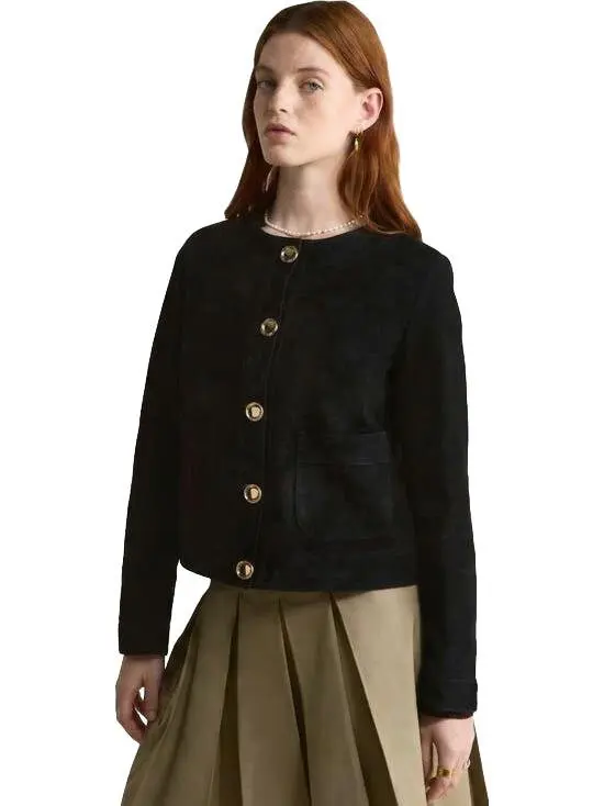 FURNIQ UK Margot Suede Jacket - Black