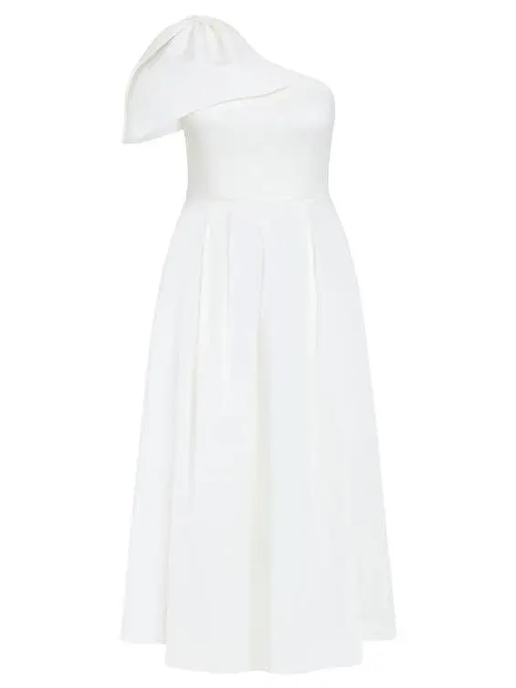 City Chic Captivated One Shoulder Maxi Dress - Ivory