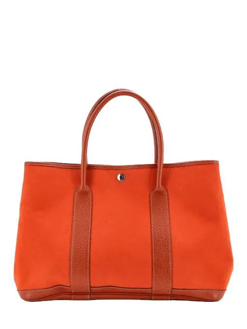 Hermès Garden Party Tote Toile And Leather 36 - Orange