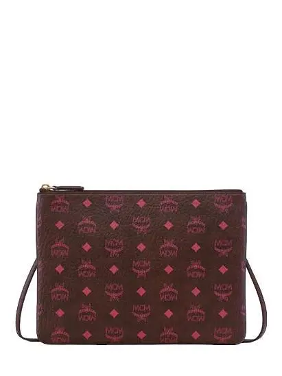 Mcm Visetos Original Monogram Crossbody Pouch - Cinnamon