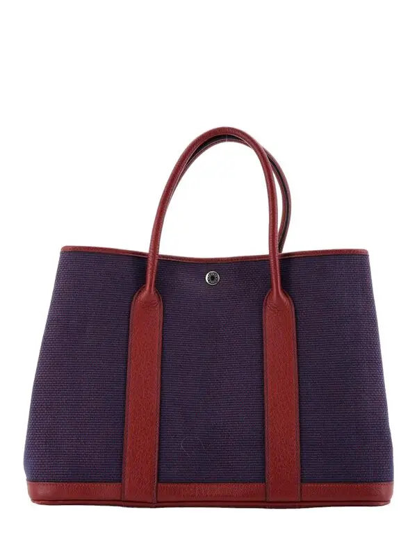 Hermès Garden Party Tote Toile And Leather 36 - Bleu Saphir