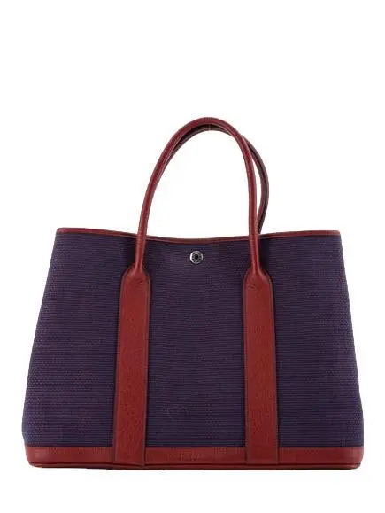 Hermès Garden Party Tote Toile And Leather 36 - Blue