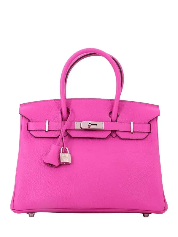 Hermès Birkin Handbag Pink Clemence With Palladium Hardware 30 - Magnolia