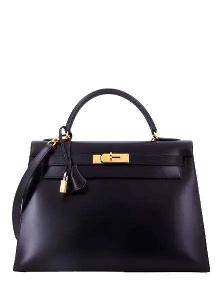 Hermès Kelly Handbag Box Calf With Gold Hardware 32 - Black