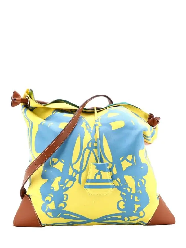 Hermès Silky City Bag Printed Silk And Leather Pm - Multicolor