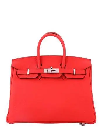 Hermès Birkin Handbag Togo With Palladium Hardware 25 - Red