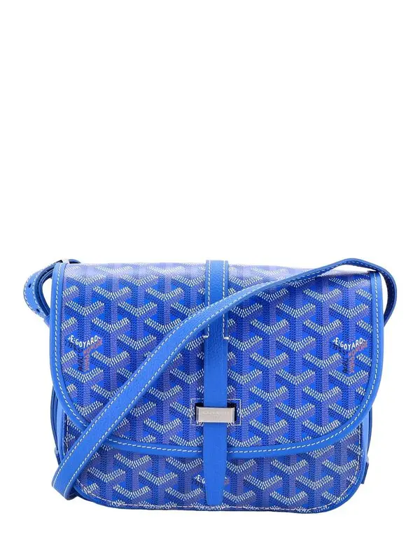 Goyard Belvedere Iii Messenger Bag Coated Canvas With Leather Pm - Blue