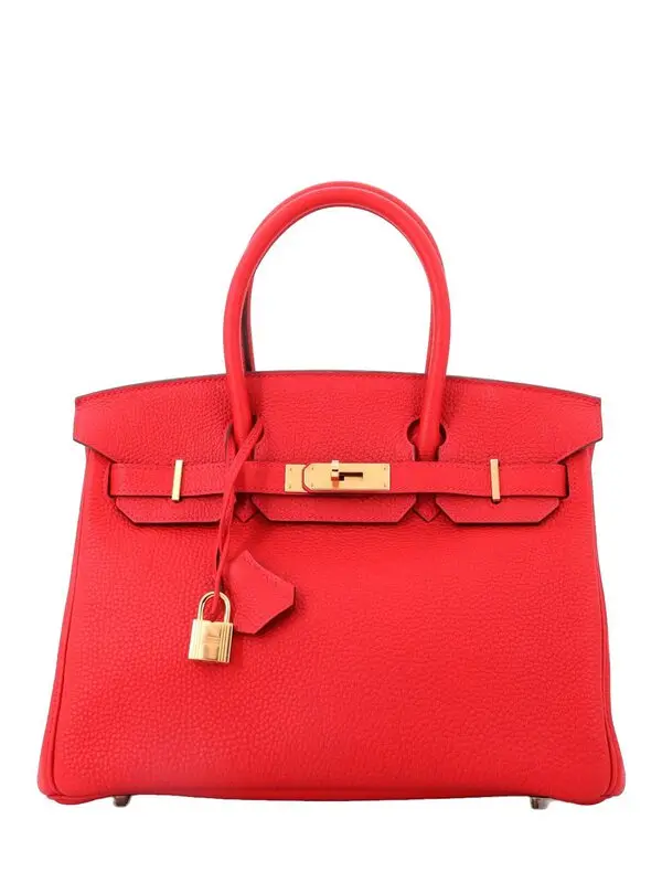 Hermès Birkin Handbag Red Togo With Gold Hardware 30 - Rouge Casaque
