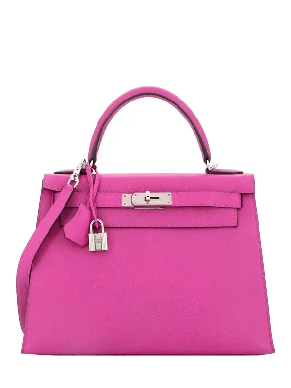 Hermès Kelly Handbag Pink Epsom With Palladium Hardware 28 - Rose Pourpre