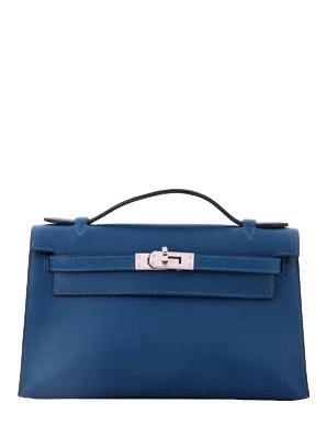 Hermès Kelly Pochette Swift - Blue