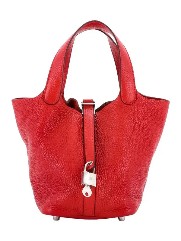 Hermès Picotin Lock Bag Clemence Pm - Red