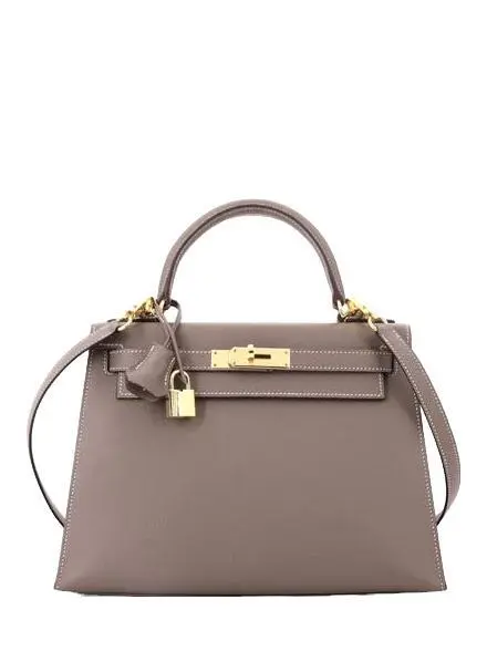 Hermès Kelly Handbag Epsom With Gold Hardware 28 - Grey