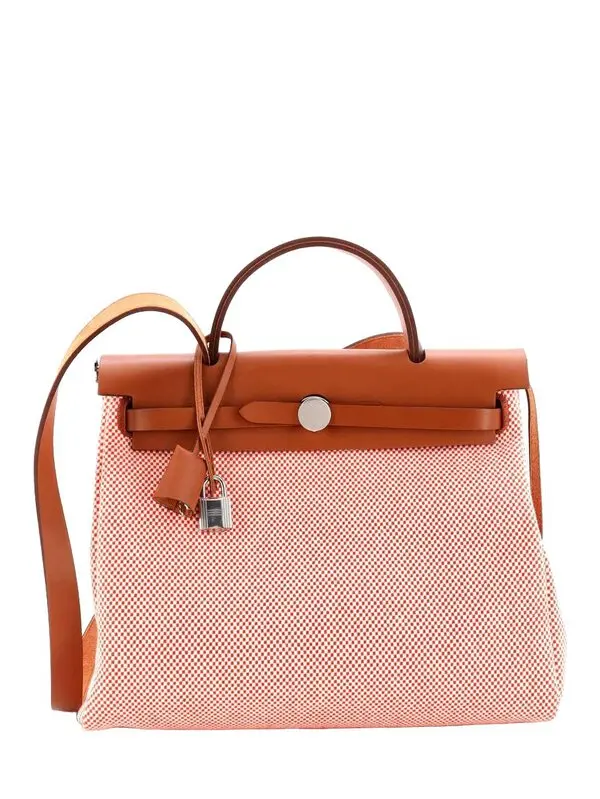 Hermès Herbag Zip Criss Viking Toile And Leather 31 - Sanguine