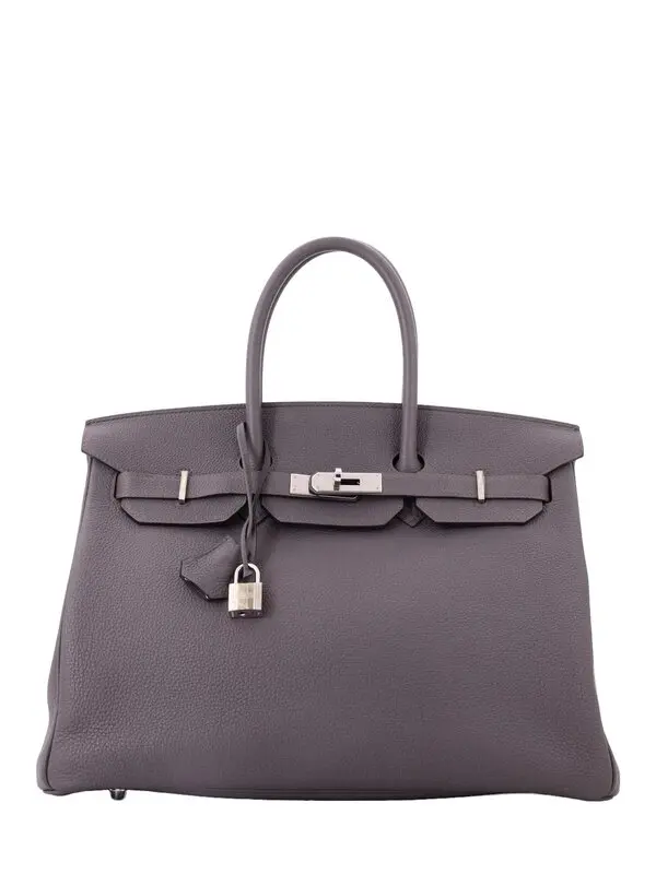 Hermès Birkin Handbag Grey Togo With Palladium Hardware 35 - Etain