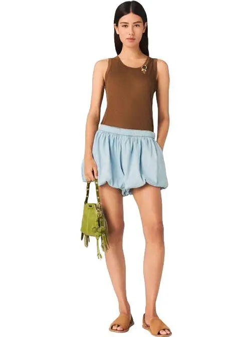 Maje Chambray Balloon Skort - Blue Sky