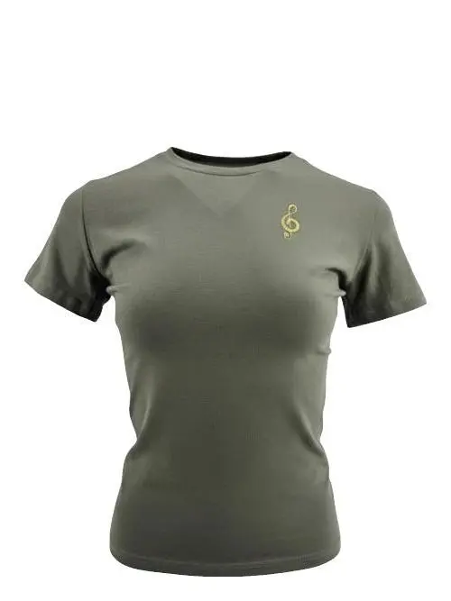 MADISON MAISON Music Is The Answer" Graphic T-shirt - Khaki