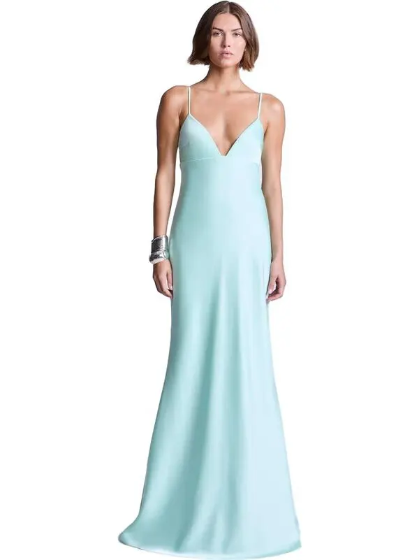 Bcbgmaxazria Faith Gown Sleeveless Maxi Dress - Fair Aqua