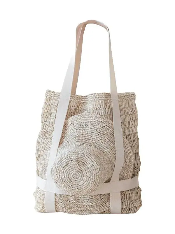 LIKHA Raffia Tote & Sun Hat Set - Natural