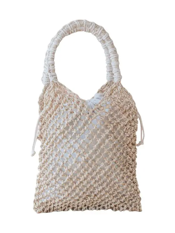 LIKHA Woven Abaca Net Bag With Top Handles - Natural
