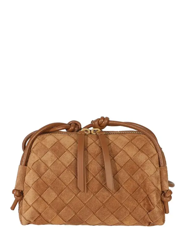 Bottega Veneta Suede Concert Pouch - Tan