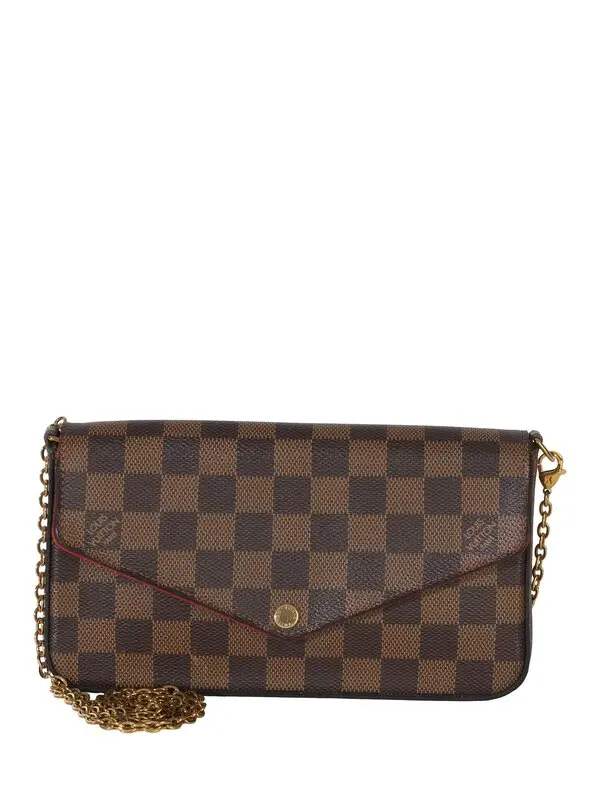 LOUIS VUITTON Cerise Damier Ebene Canvas Felicie Pochette - Brown