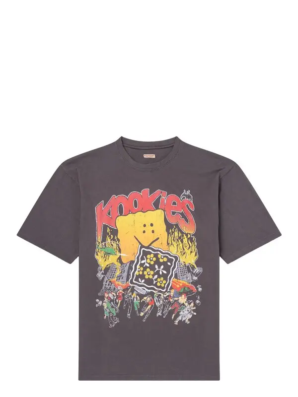 Kapital Buster Peckish Bowy Printed Cotton-jersey T-shirt - Black