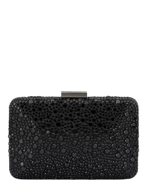 OLGA BERG Harriet Crystal Clutch - Black