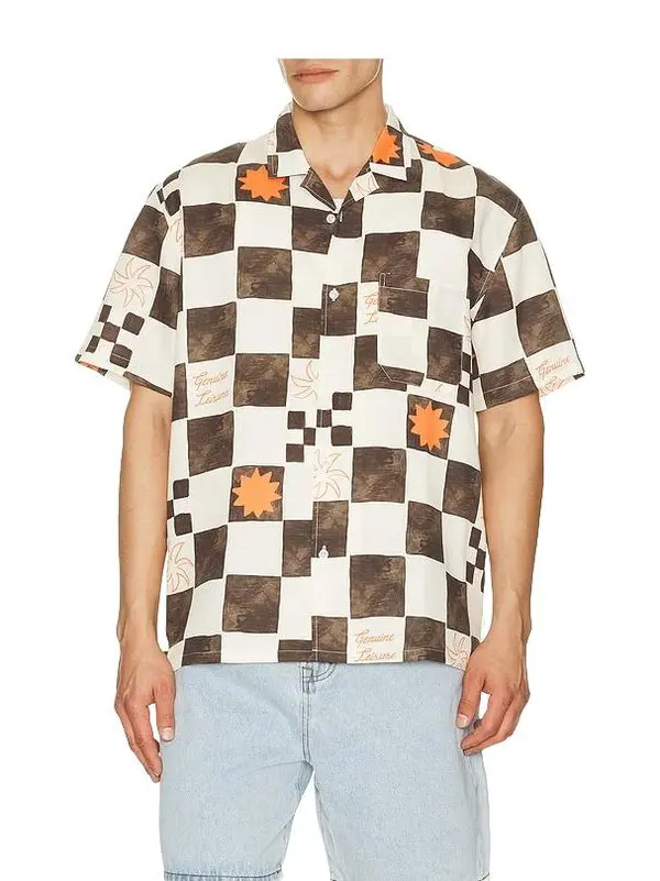 DUVIN DESIGN Check Button Up Shirt In . Also - Brown