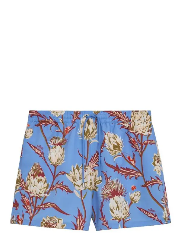 Loewe Technical Shell Swim Shorts With Artichoke Flower Print - Blue
