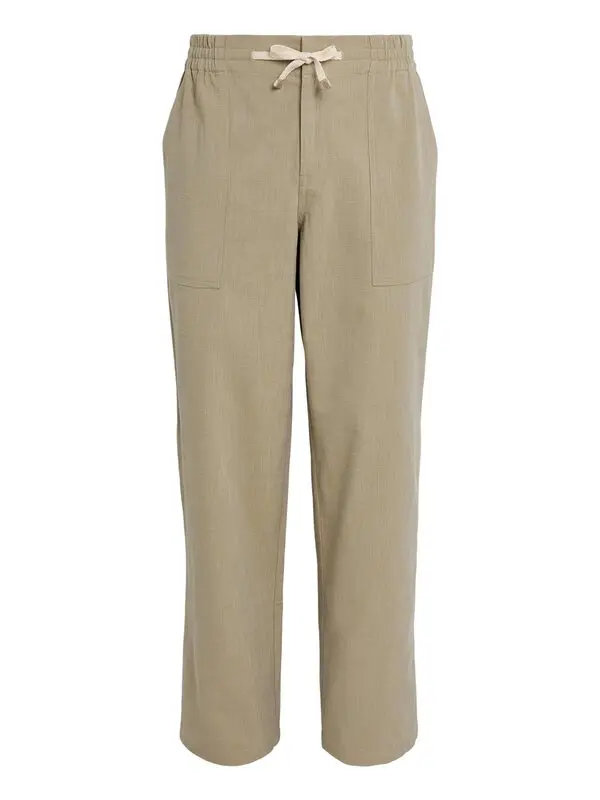 Drole De Monsieur Cotton-blend Relaxed Fit Drawstring Trousers - Green