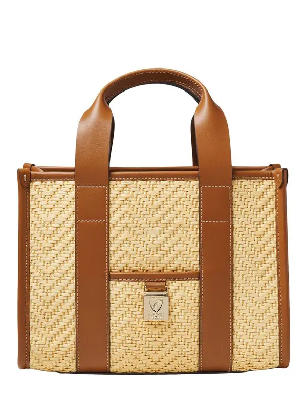 ASPINAL OF LONDON Raffia Henley Tote Bag - Neutral
