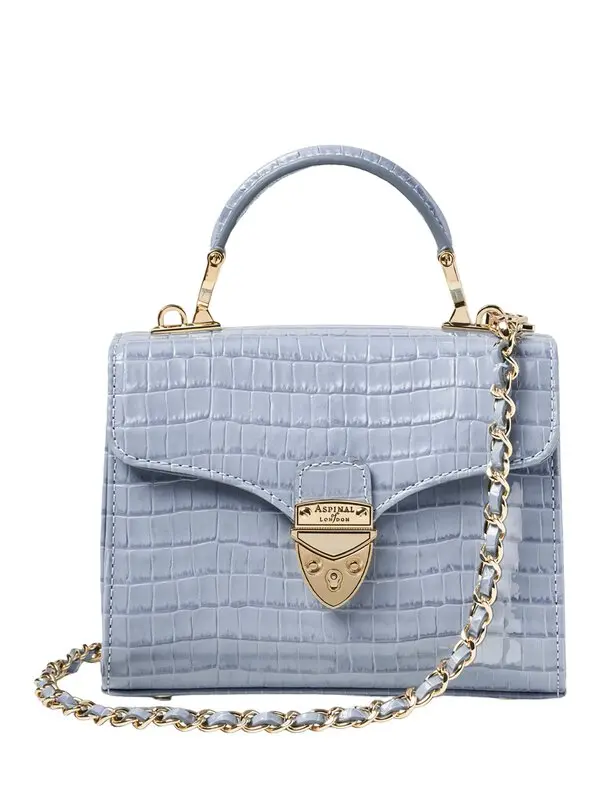 ASPINAL OF LONDON Mini Leather Mayfair Top-handle Bag - Blue