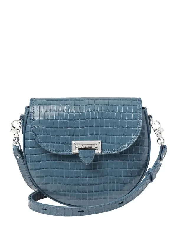ASPINAL OF LONDON Leather Croc-embossed Portobello Crossbody Bag - Green