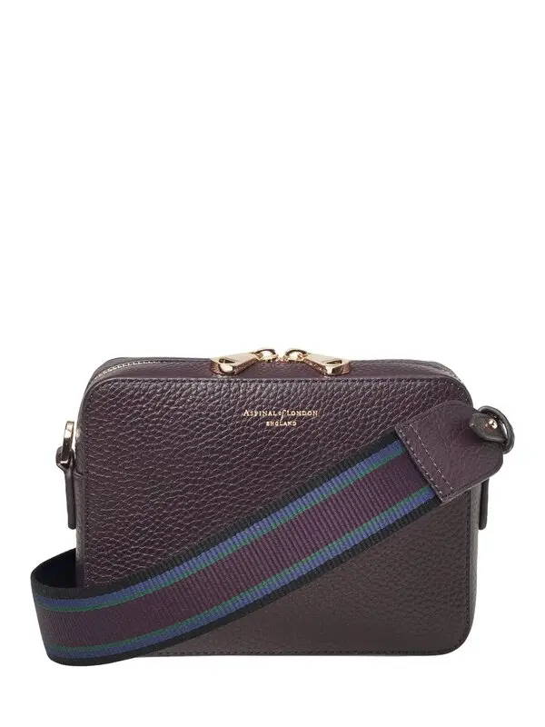 ASPINAL OF LONDON Textured Leather Camera Bag - Purple