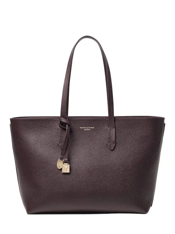 ASPINAL OF LONDON Leather East West Tote Bag - Purple