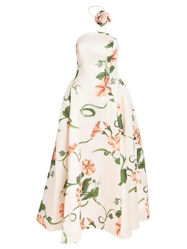 LEO LIN Bustier Floral Maxi Dress - Ivory