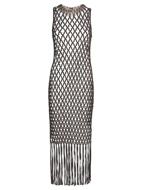 Simkhai Macrame Jensen Midi Dress - Brown