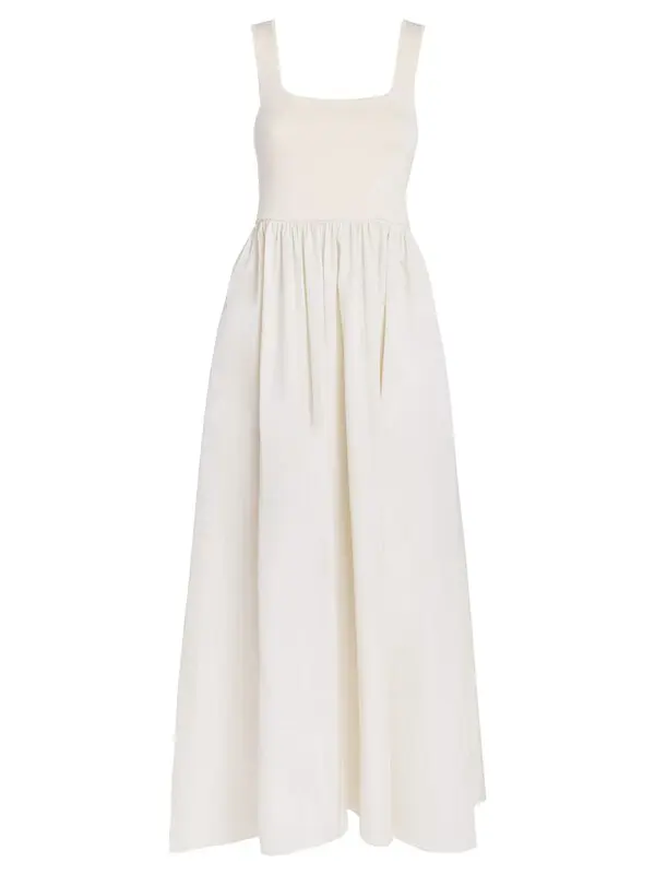 Matteau Organic Cotton Square Neck Midi Dress - Ivory