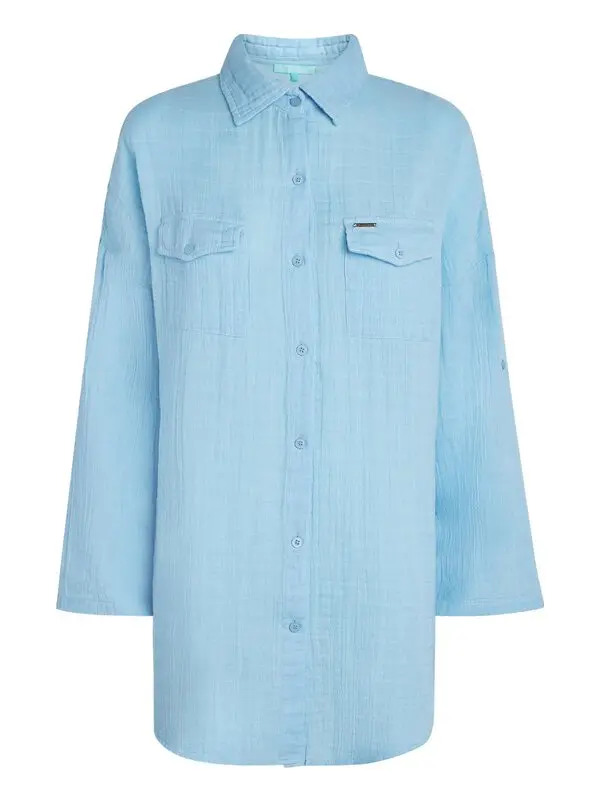 Melissa Odabash Elena Cotton Shirt - Blue